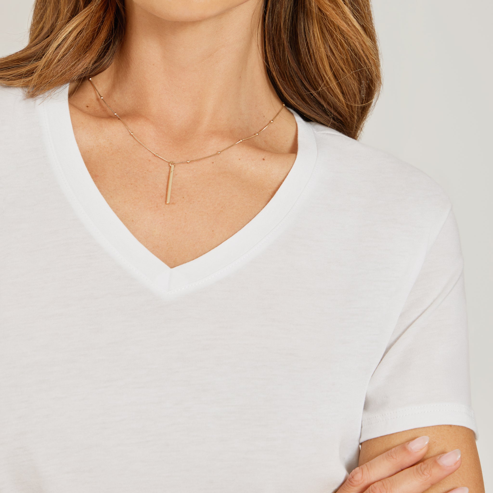 Women's Relaxed V-Neck Marcy Tee - Mott & Bow