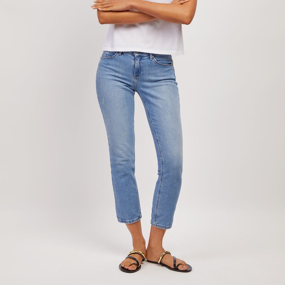 Women's Mid Rise Slim Straight Hubert Jeans - Mott & Bow