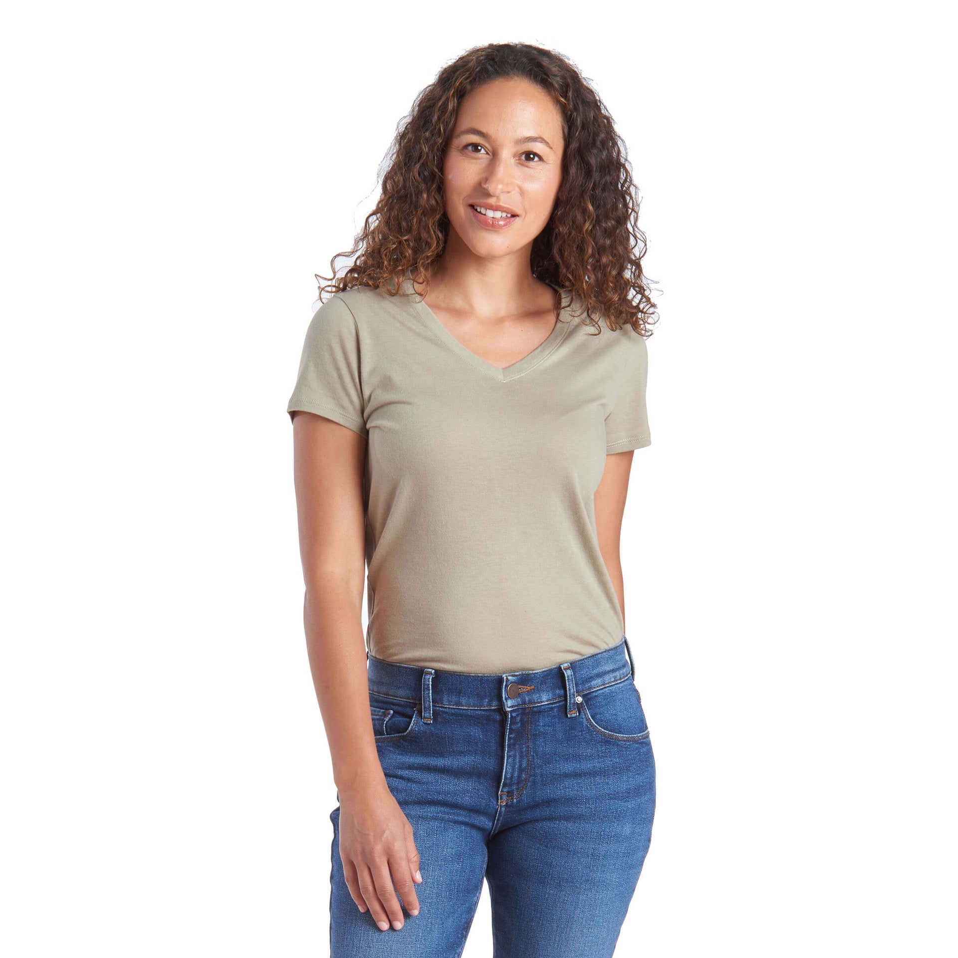 Women's Fitted V-Neck Marcy Tee - Mott & Bow