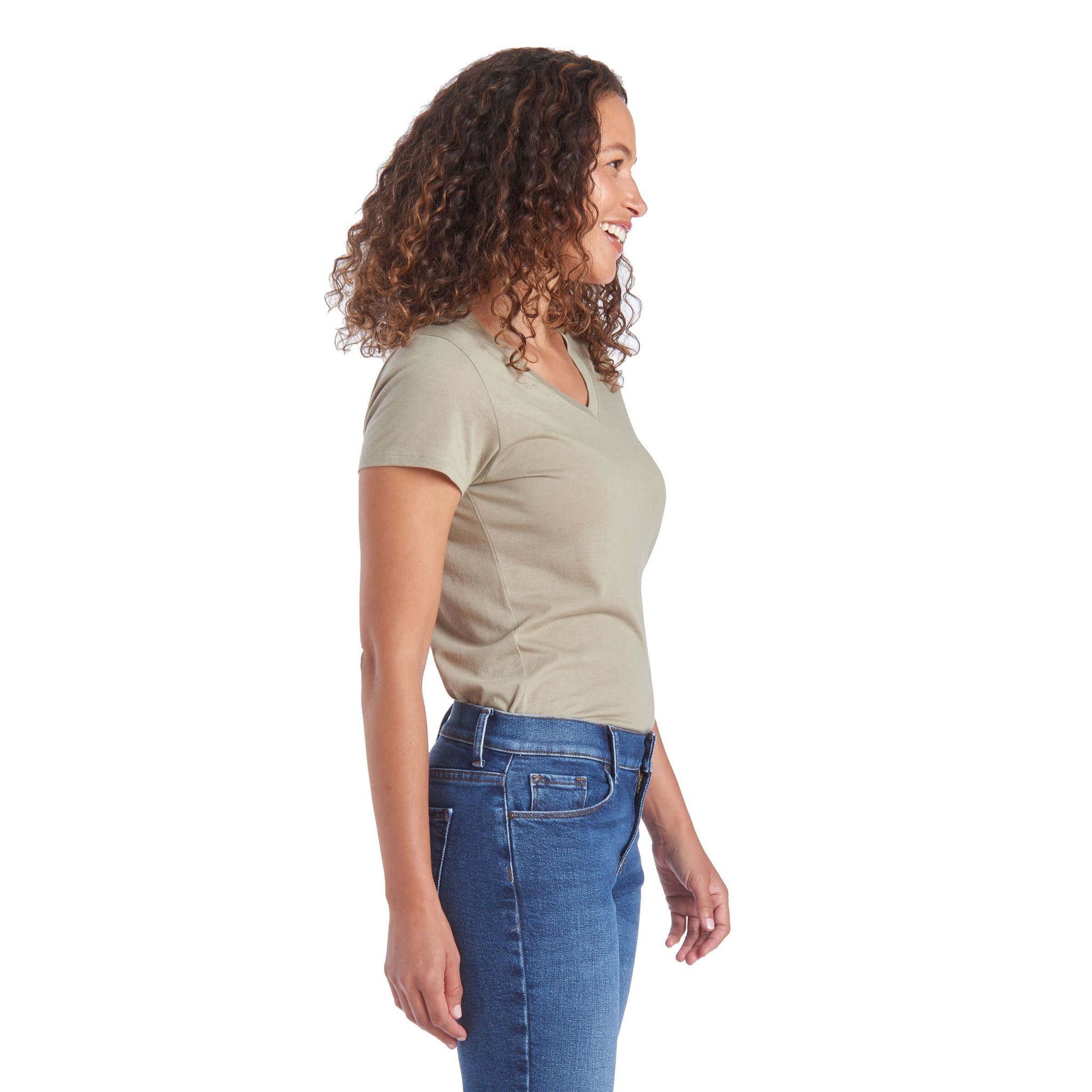 Women's Fitted V-Neck Marcy Tee - Mott & Bow