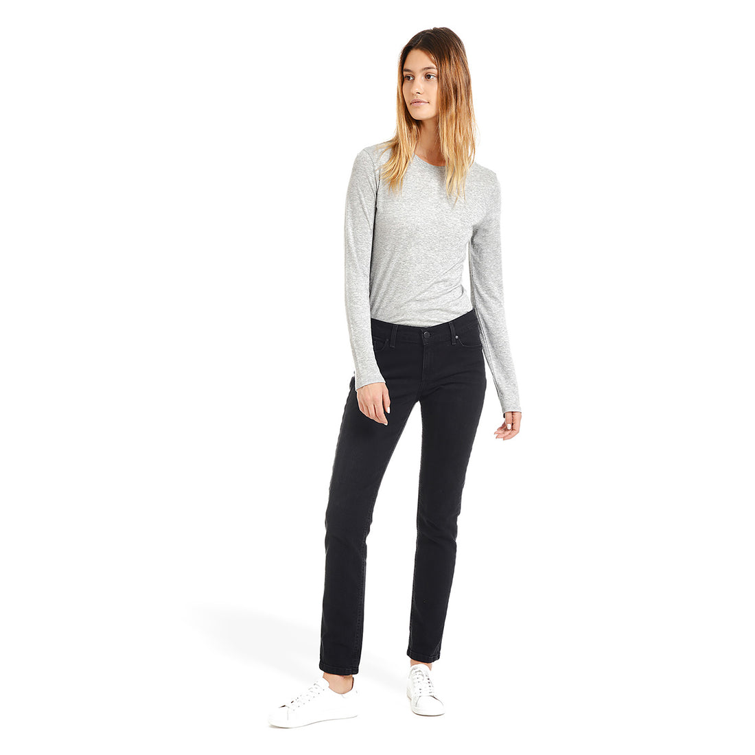 Women's Mid Rise Slim Straight Allen Jeans - Mott & Bow