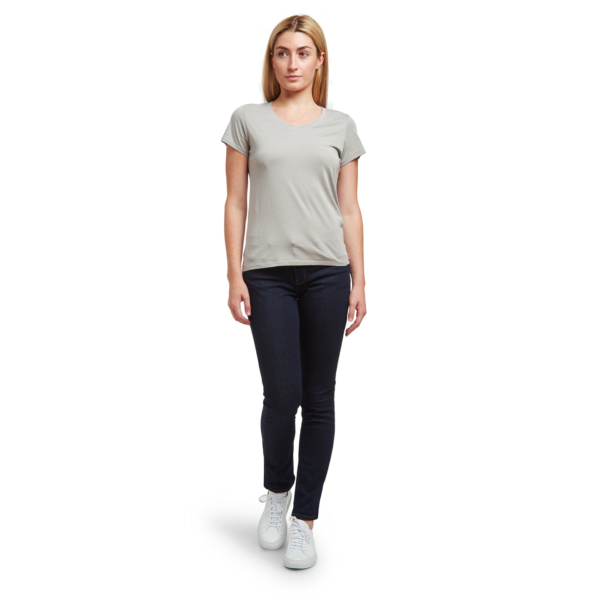 Women's Fitted V-Neck Marcy Tee - Mott & Bow